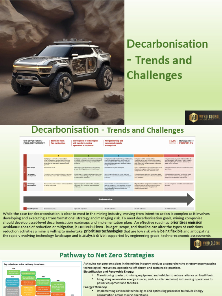 Decarbonisation in Mining | PDF | Electric Vehicle | Renewable Energy