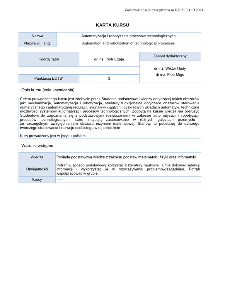 S - 2st - 3sem - ETI - 2022 - 2023 - Kier - Sem - II - 02 - Automatyzacja I Robotyzacja Procesow ...