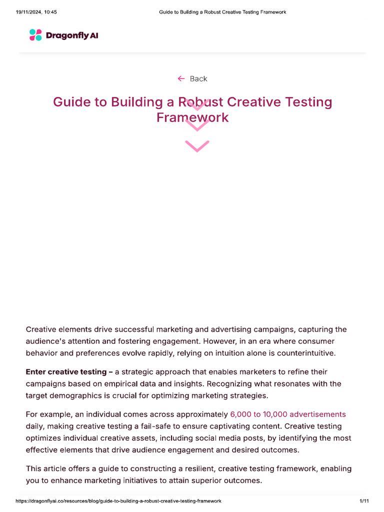 Guide To Building A Robust Creative Testing Framework | PDF