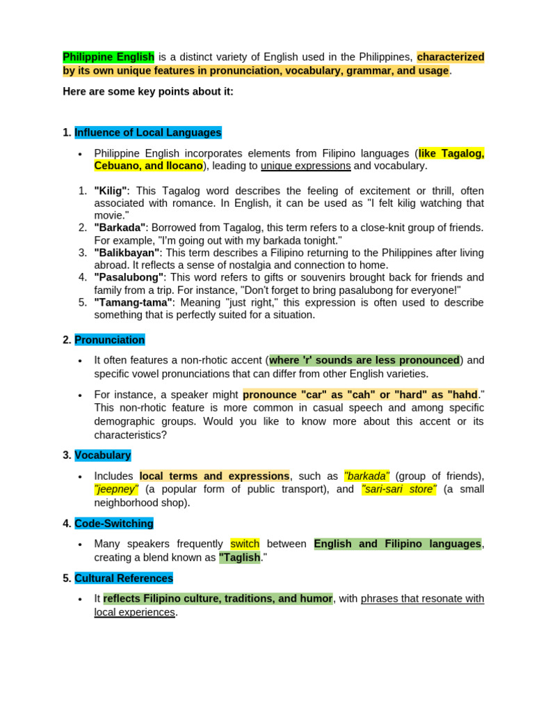 Understanding Philippine English | PDF | English Language | Linguistics