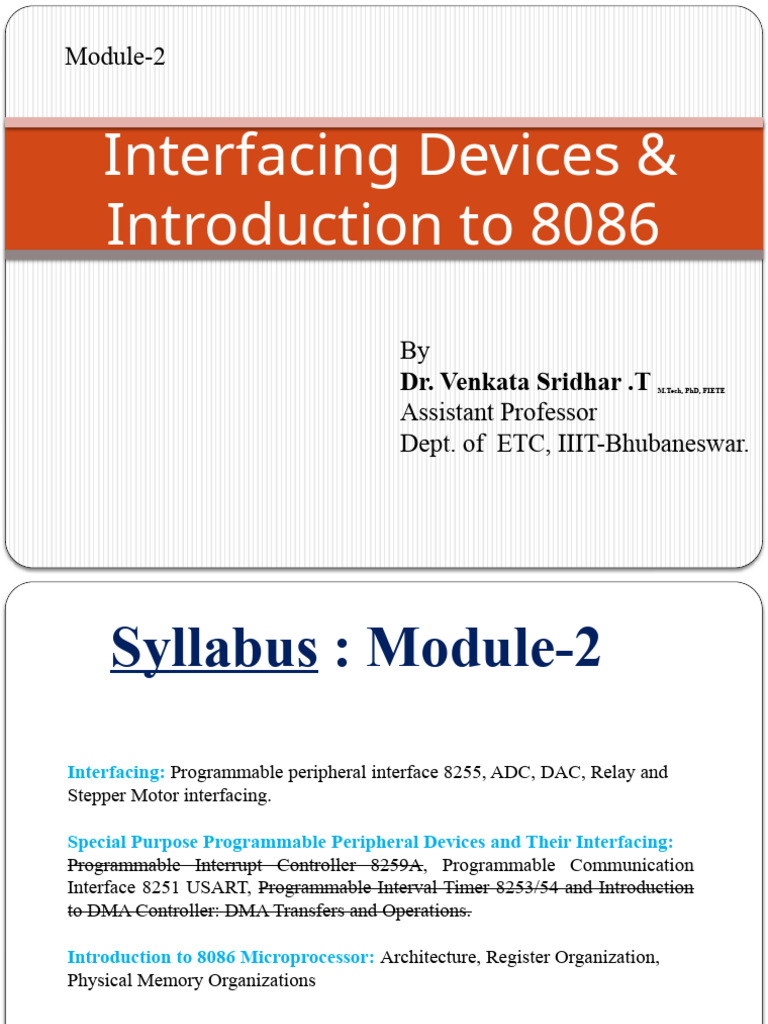 MPMC Module-2 Interfacings and 8086 at 2024-25 Odd Sem | PDF | Analog To Digital Converter ...