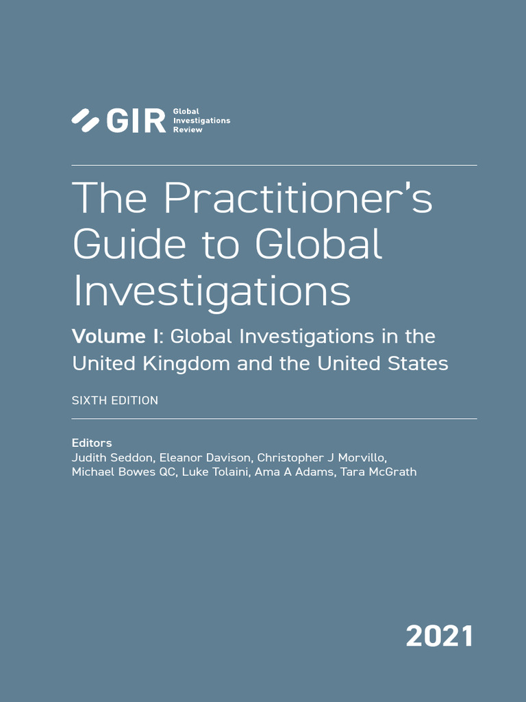 GIR Practitioner's Guide To Global Investigations 2022 | PDF | Justice ...