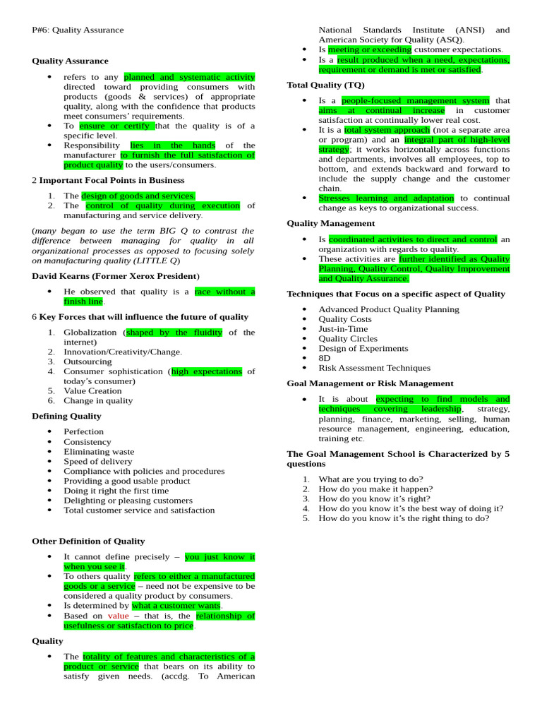 Omt 2ND Year | PDF | Quality Management | Risk