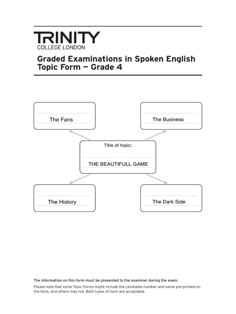 Grade 4 English Exam Topic Form | PDF