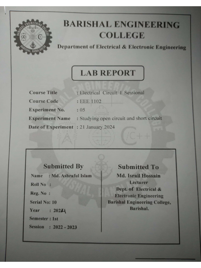 Open Circuit and Short Circuit | PDF