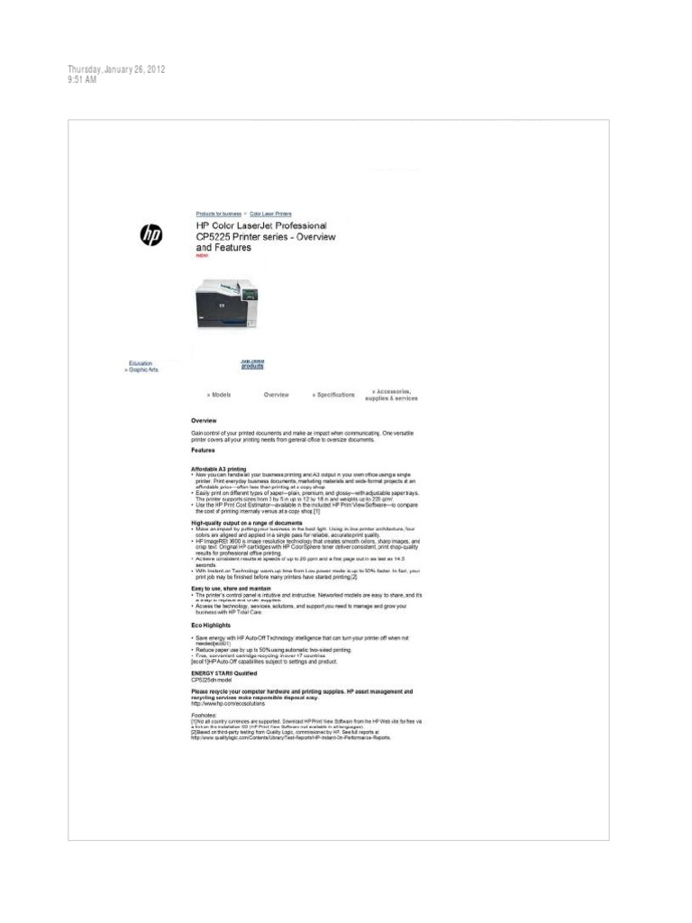 A3 Color Printer Overview | PDF