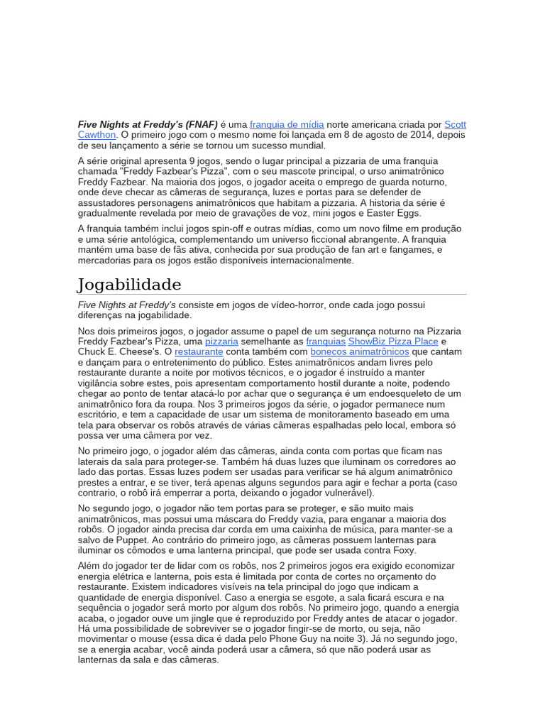 Five Nights at Freddy | PDF