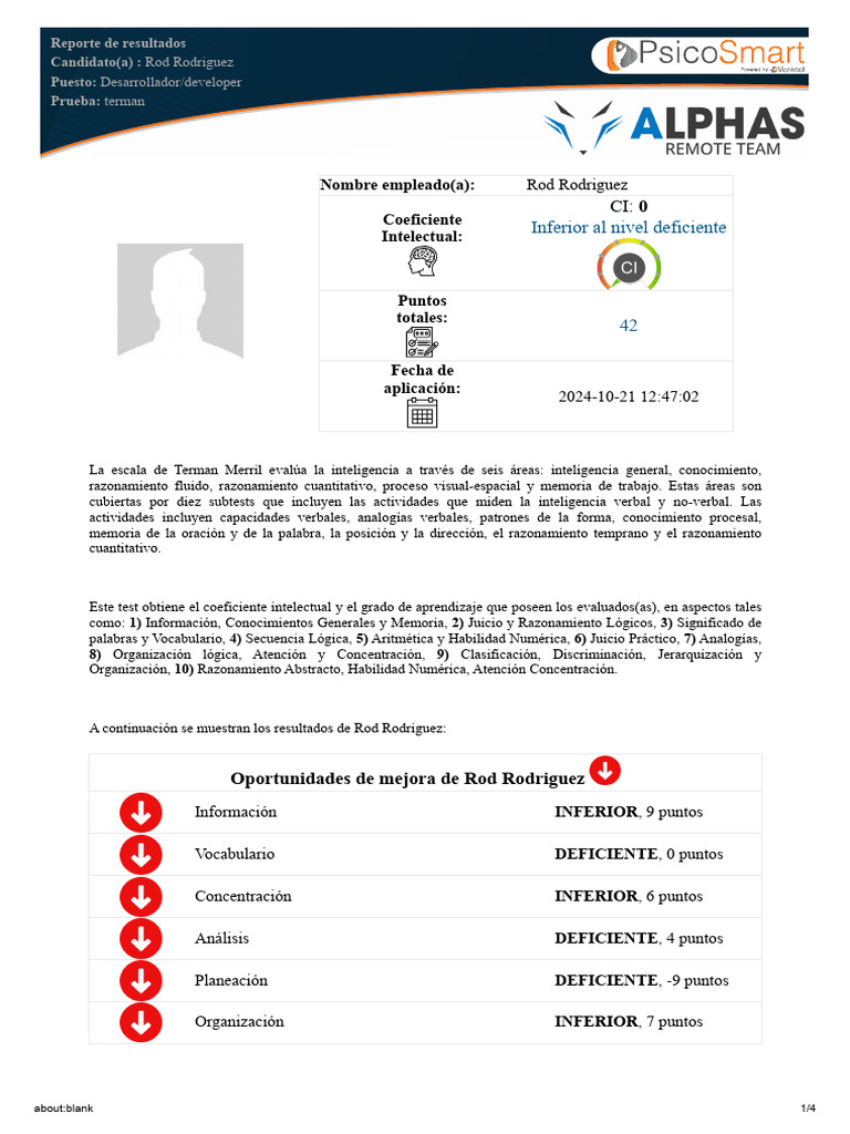 Rod (Prueba Terman) | PDF | Inteligencia | Concepto