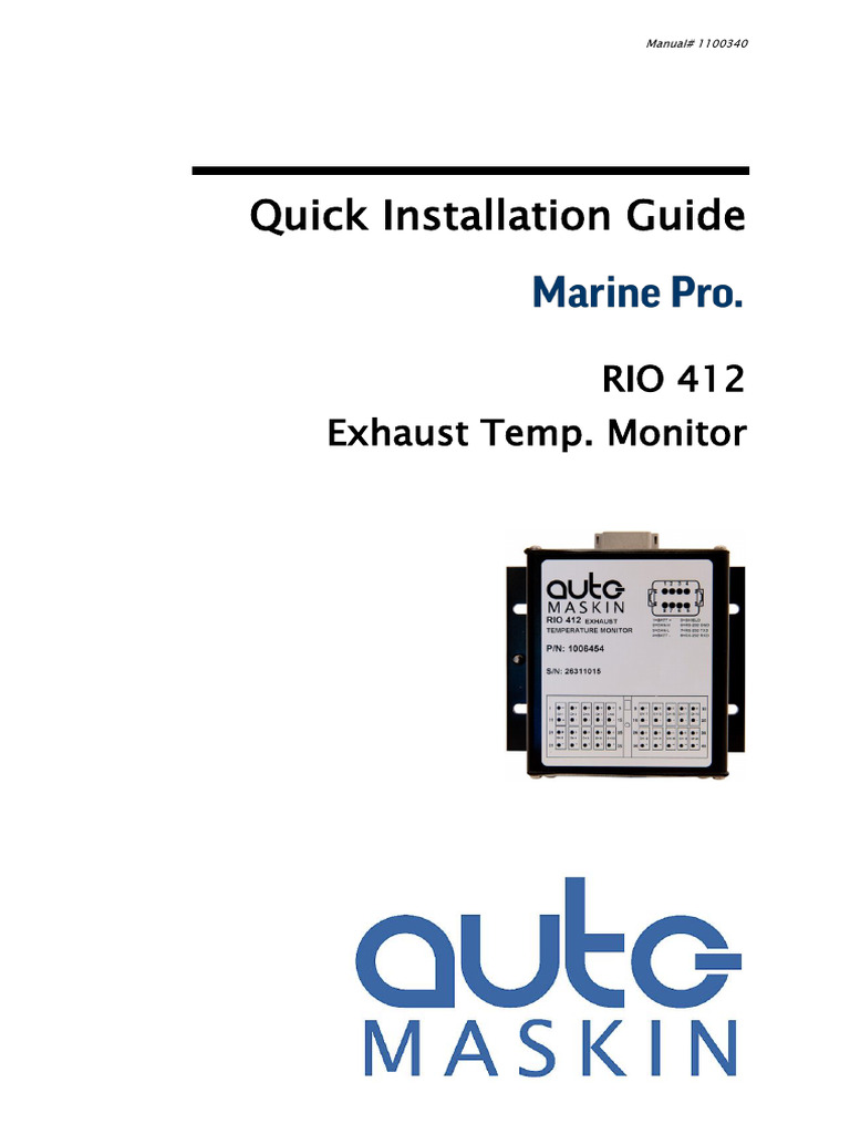 RIO 412 Quick Installation Guide 1 | PDF | Thermocouple | Electrical ...