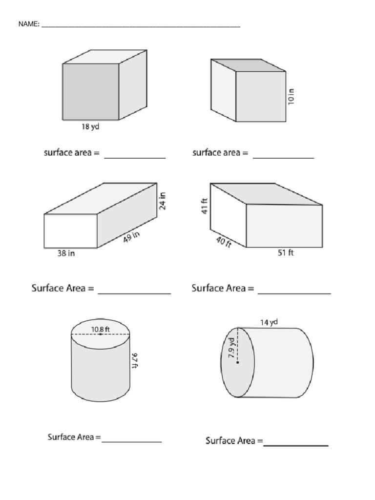 QUIZ - Surface Area | PDF