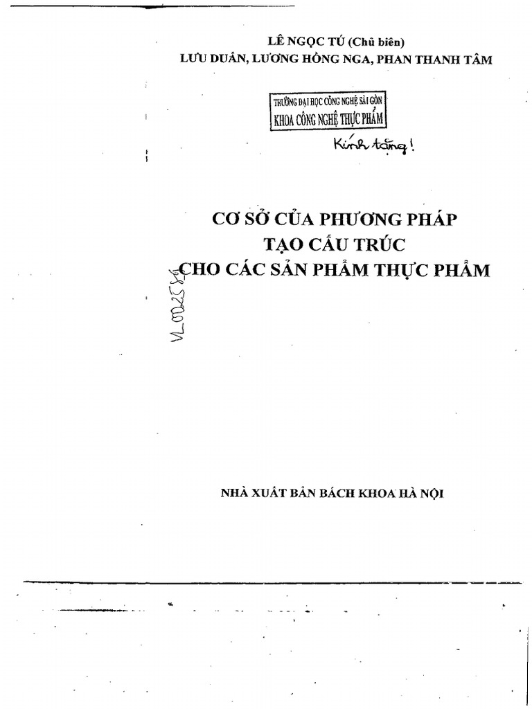 Cơ Sở Của Phương Pháp Tạo Cấu Trúc Cho Sản Phẩm Thực Phẩm (NXB Bách ...