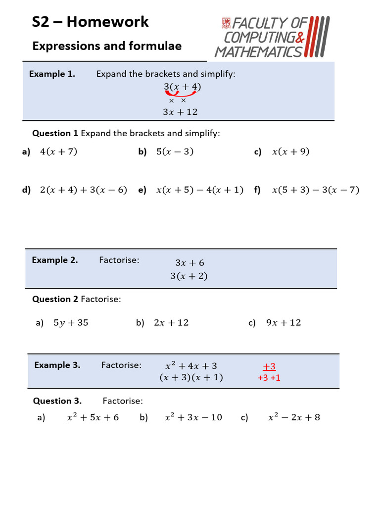 Expressions and Formulae | PDF
