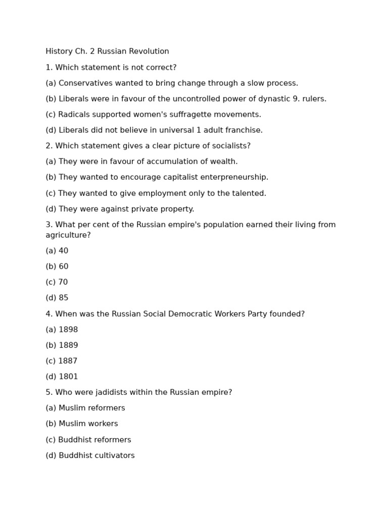 History Ch.2 Russian Revolution | PDF