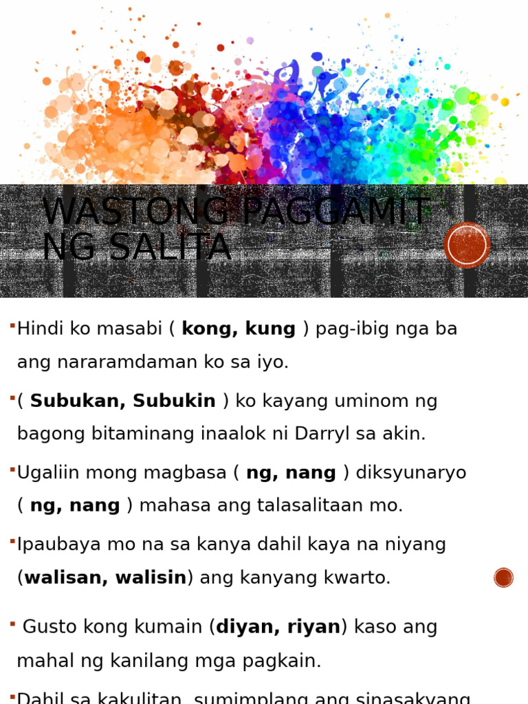 Wastong Paggamit NG Salita | PDF