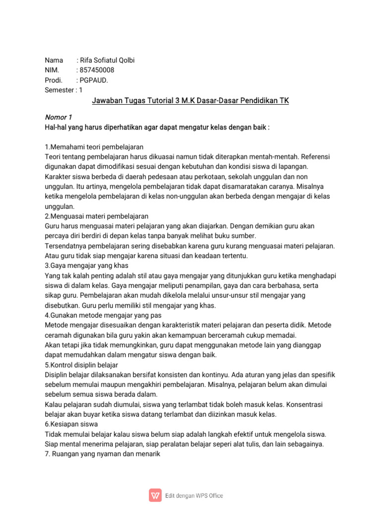 TT3 Dasar-Dasar | PDF | Seni & Disiplin Bahasa | Pengembangan Diri