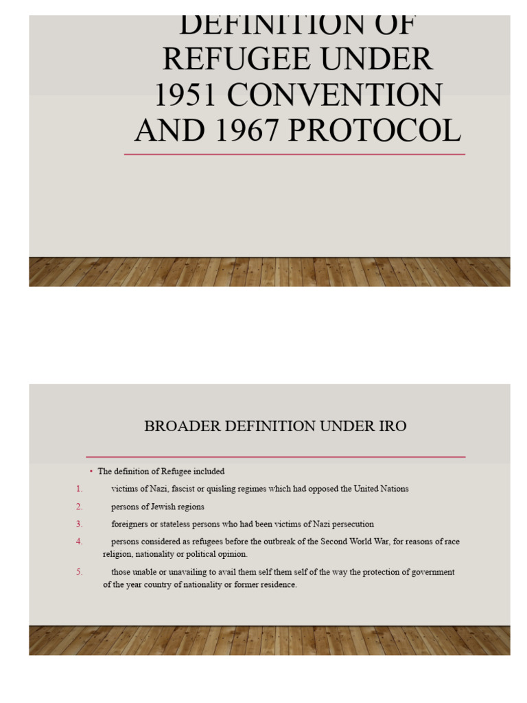 Refugee Definition: 1951 Convention & 1967 Protocol | PDF | Internally ...