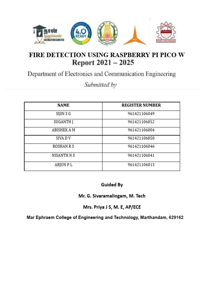 Fire Detection Using Raspberry Pi Pico | PDF | Light Emitting Diode | Microcontroller