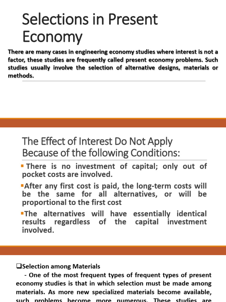 Selection in Present Economy | PDF