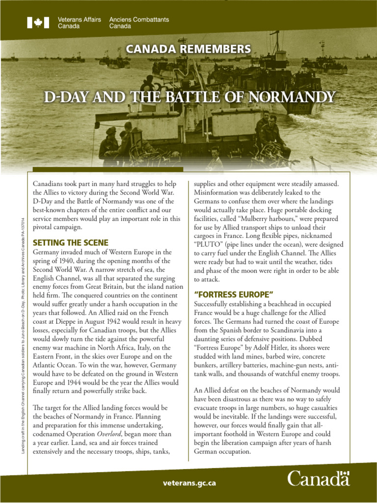 d Day Fact Sheet | PDF | Normandy Landings | Operation Overlord