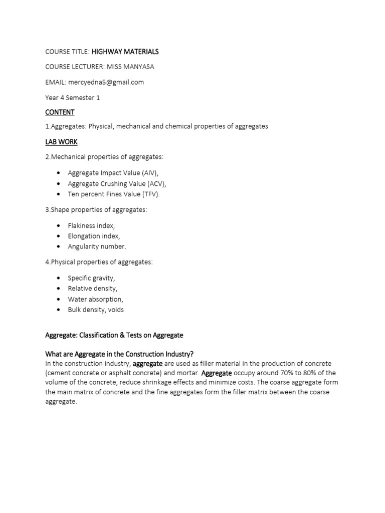 Highway Materials Aggregates | PDF | Concrete | Construction Aggregate