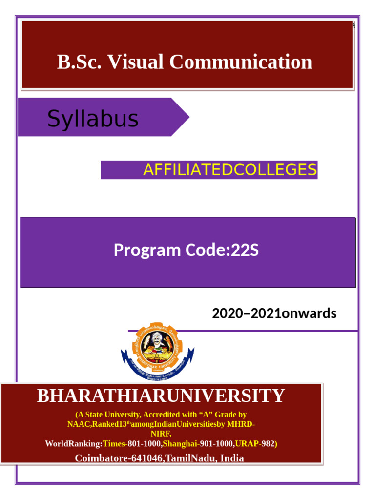 B.Sc. Visual Communication Syllabus | PDF | Communication | Human ...