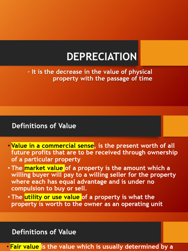 DEPRECIATION | PDF | Depreciation | Value (Economics)