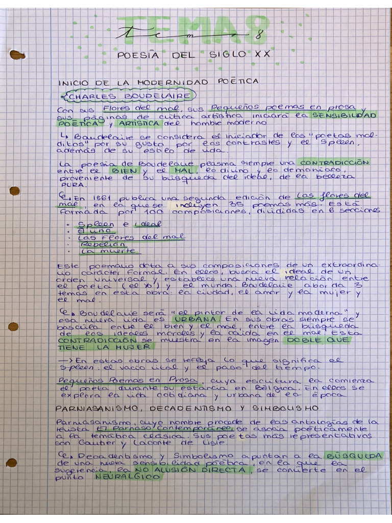 Libreta Tema 8 Literatura Lucia Busca Grau 1a Bach | PDF