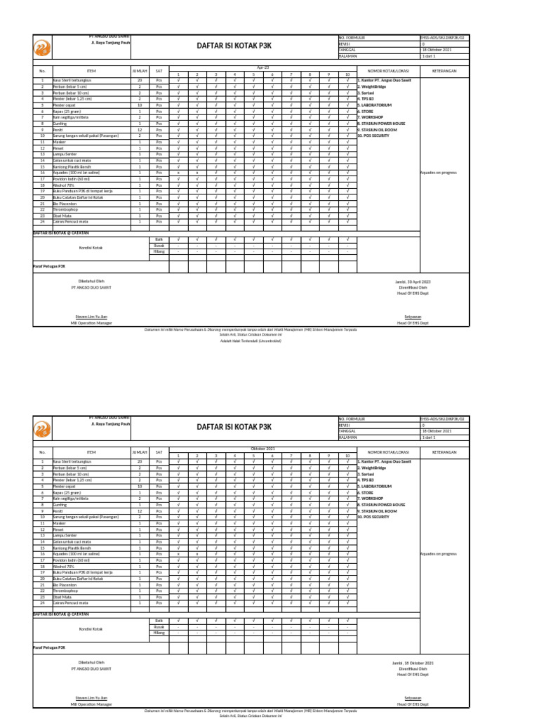Daftar - Isi - Kotak - P3K | PDF
