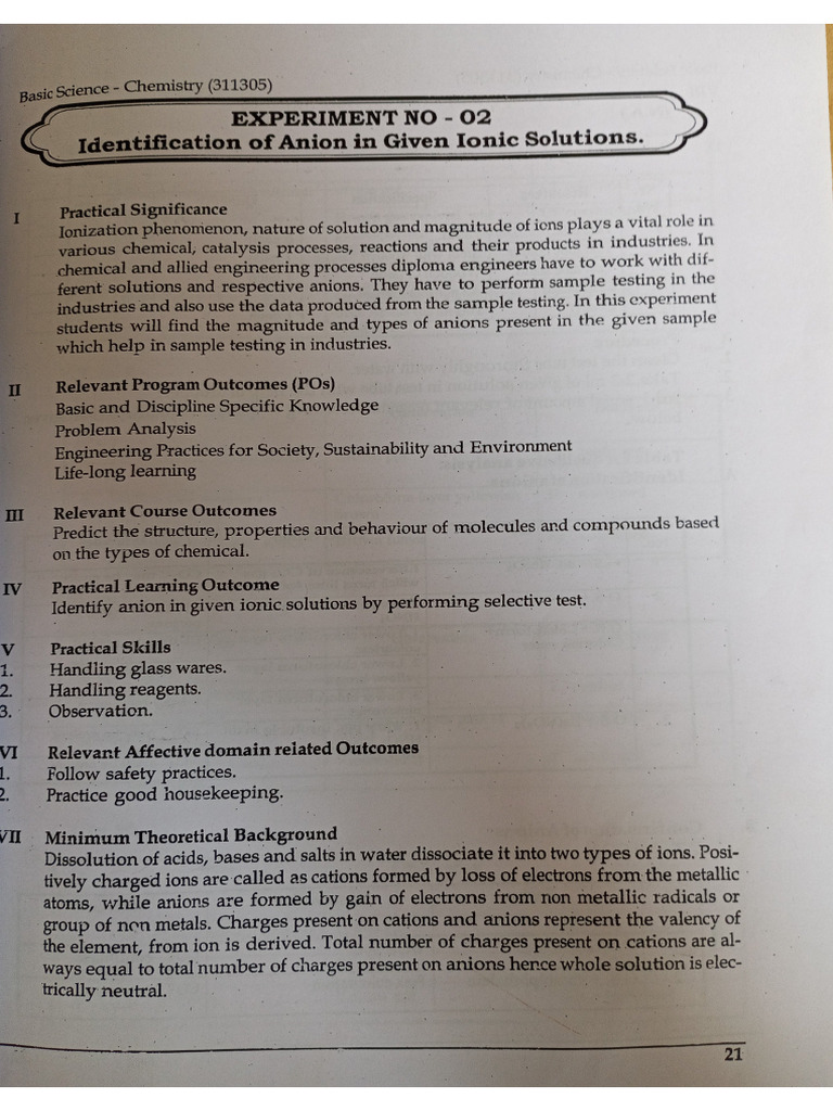 Chem Practical No.2 | PDF