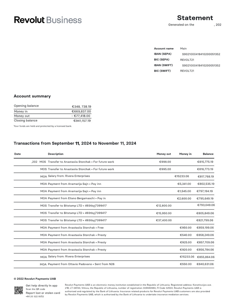 Statement: Peter Razaghi | PDF | Money | Payments