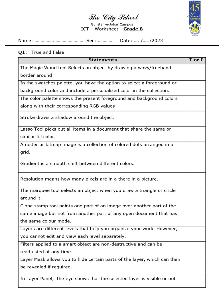 Advance Imaging Worksheet | PDF | Color | Image Editing