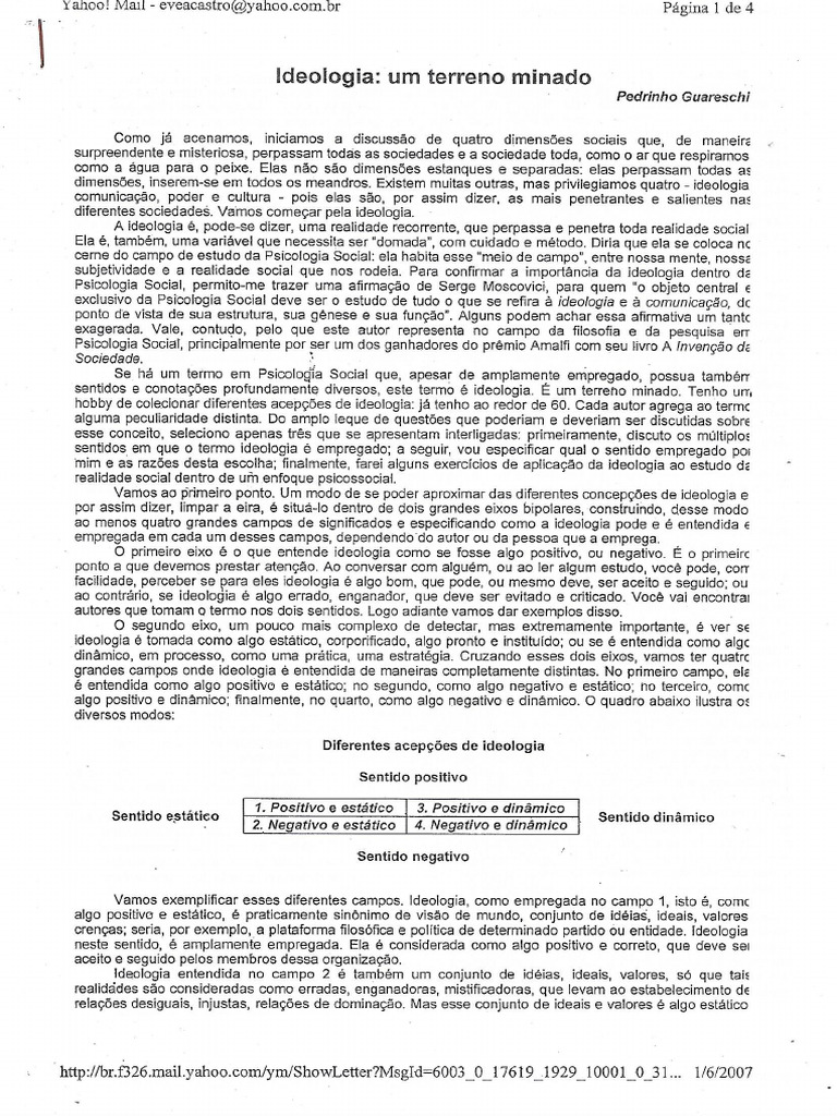 Ideologia: Um Terreno Minado | PDF