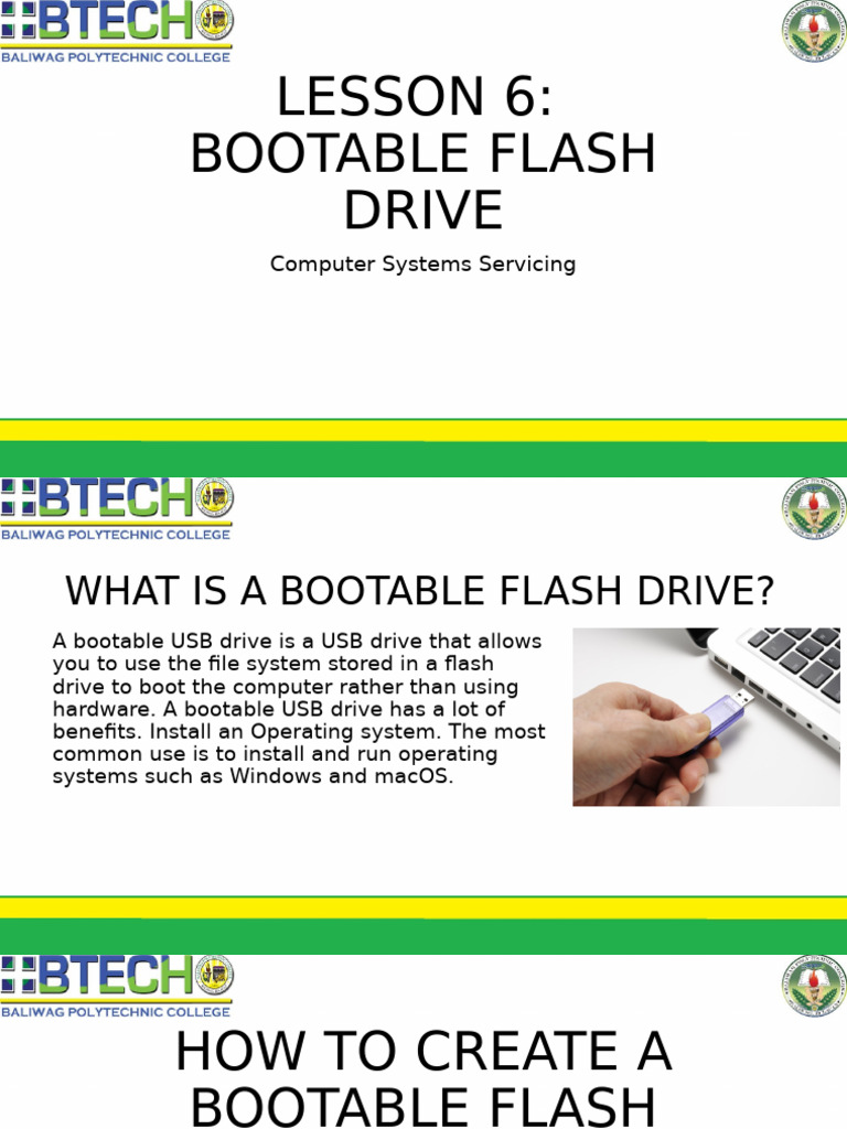 LESSON 6 Bootable Flash Drive | PDF | Booting | Computer Hardware