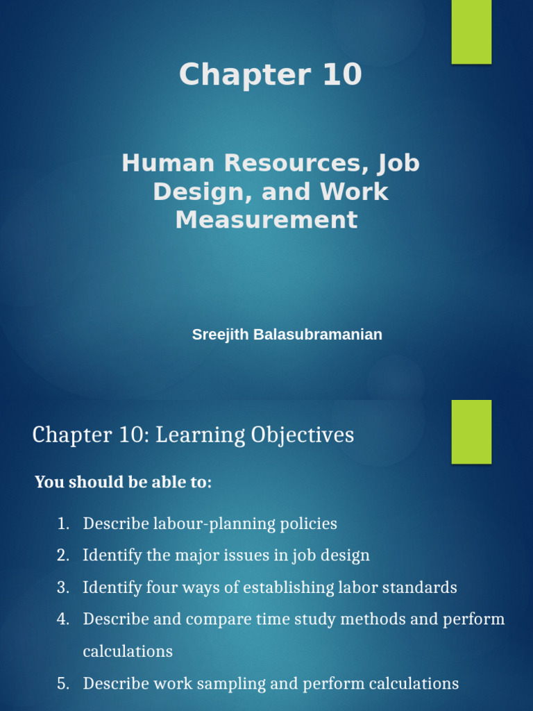 Chapter 10 - Human Resources and Job Design - (Dubai) | PDF | Labour ...