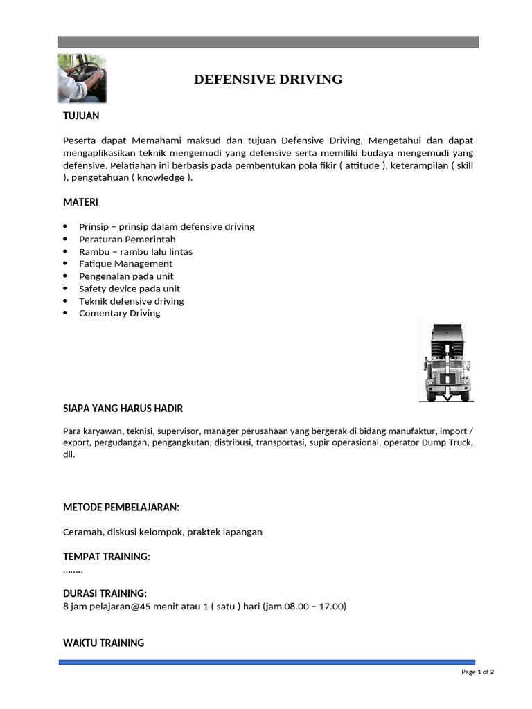 Defensive Driving | PDF