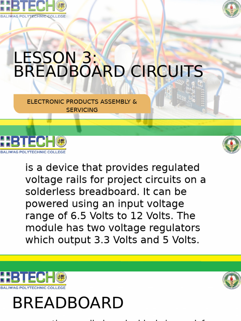 LESSON 3 Breadboard Circuits | PDF | Electrical Connector | Electronic ...