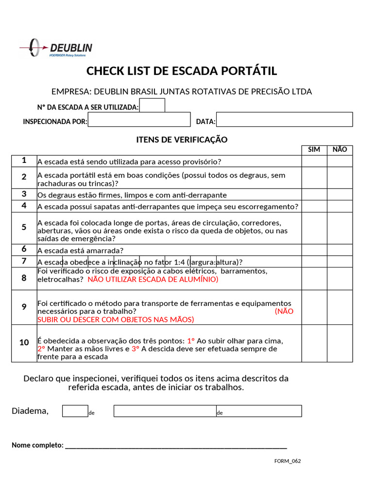 Check List Escada | PDF
