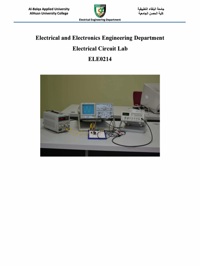 ELE0214-Combined Lab Manual-1 - 241013 - 092043 | PDF | Electrical Network | Damping