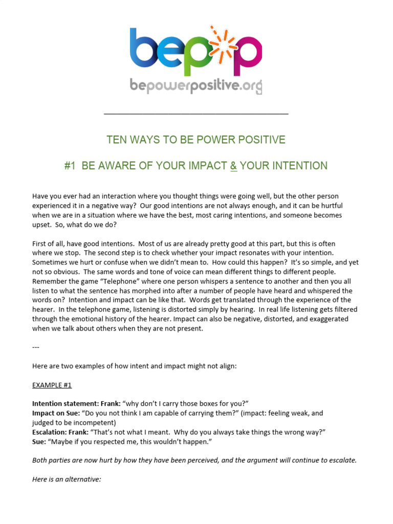 Aligning Intent and Impact in Communication | PDF