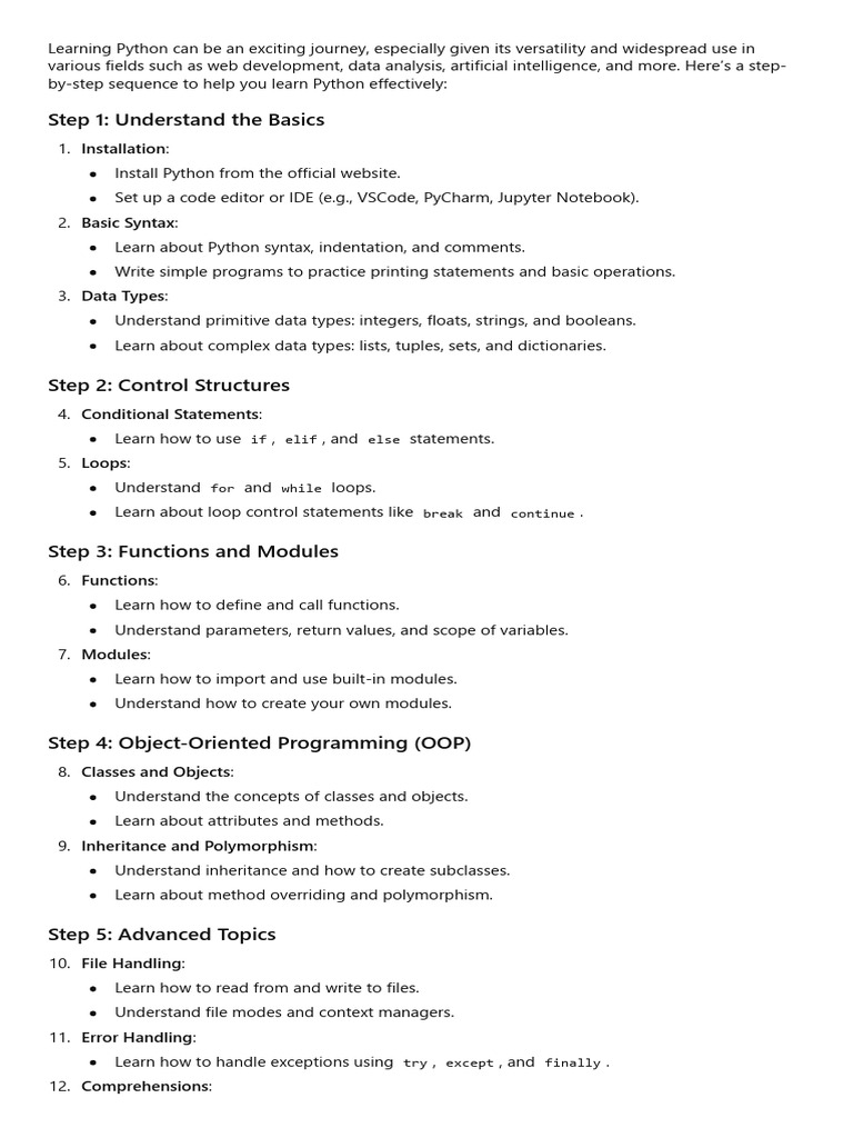 Learning Python | PDF | Python (Programming Language) | Control Flow Learning Python | PDF | Python (Programming Language) | Control Flow