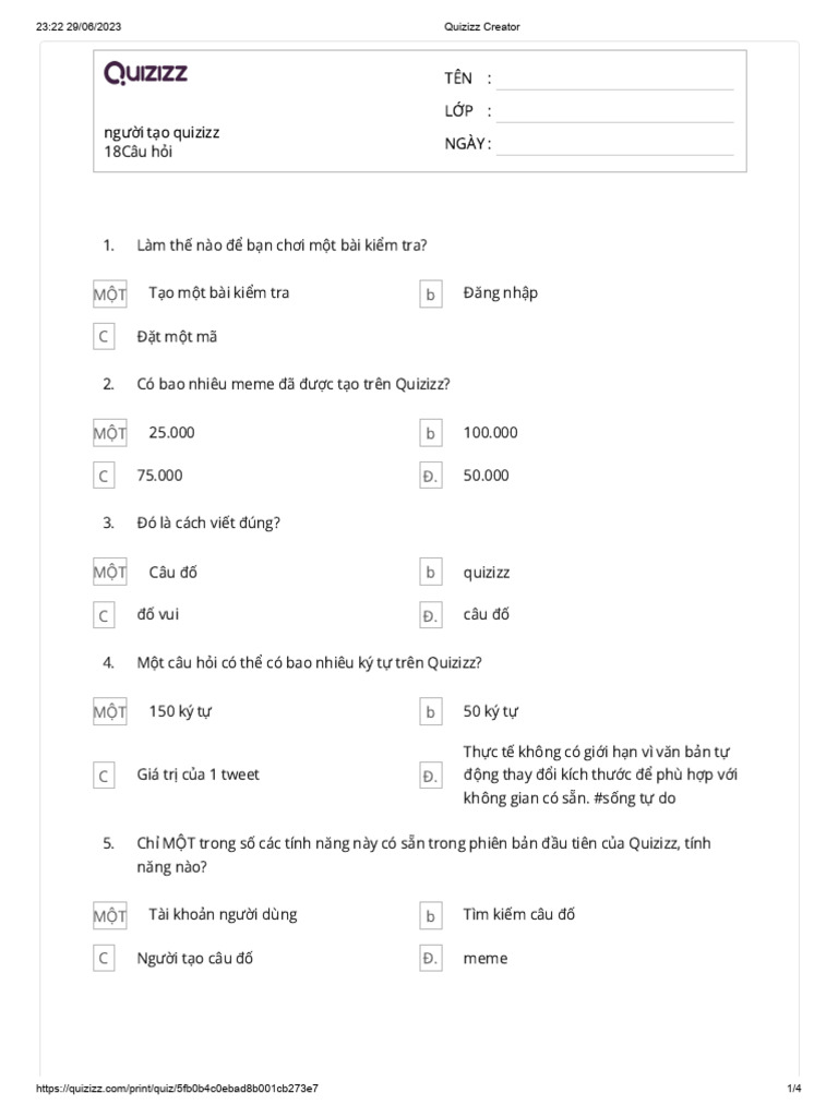 Quizizz Creator Pdf