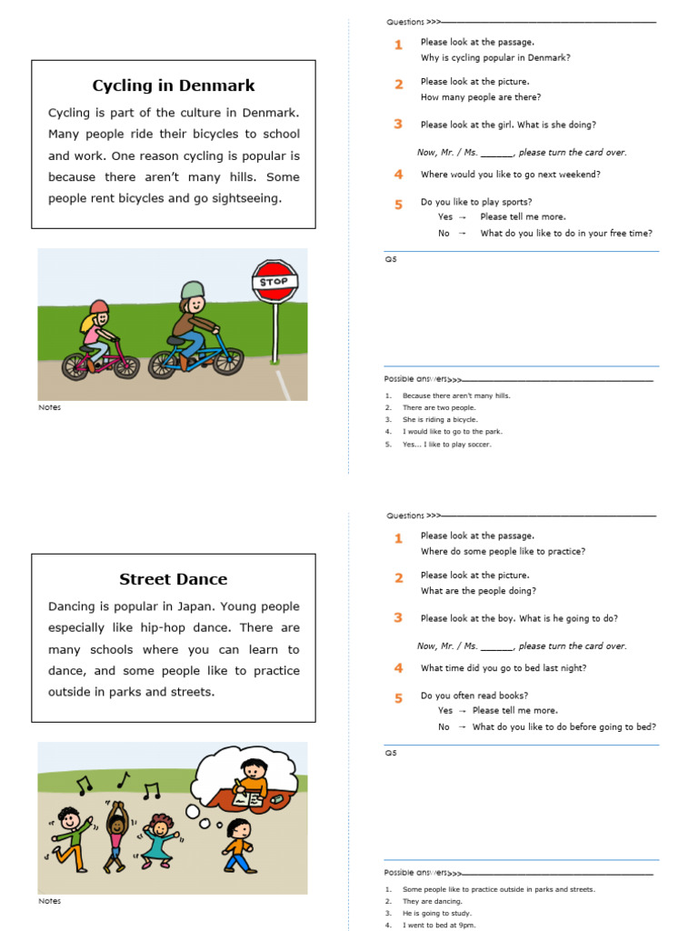Eiken Grade 3 Interview Practice | PDF