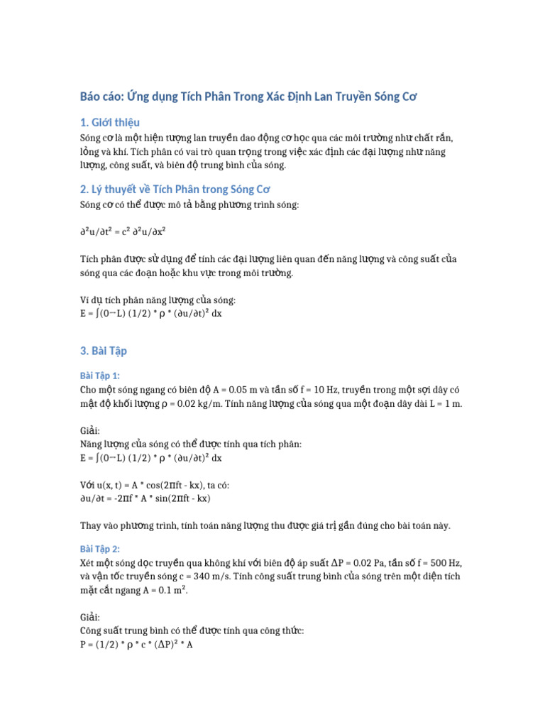 Bao Cao Ung Dung Tich Phan Trong Xac Dinh Lan Truyen Song Co v2 | PDF