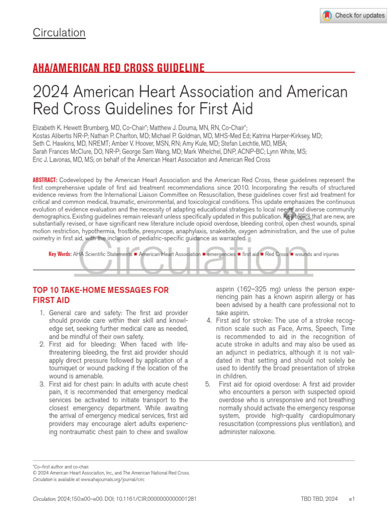 2024 AHA/Red Cross First Aid Guidelines | PDF | Randomized Controlled ...