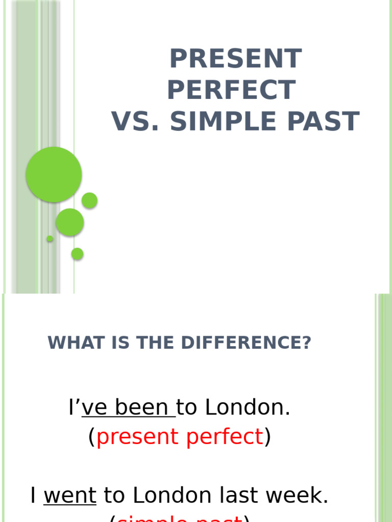 Present Perfect Vs Simple Past | PDF | Verb | Linguistic Typology