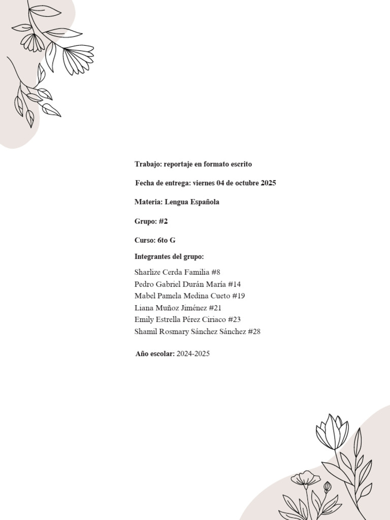 Reportaje Escrito | PDF