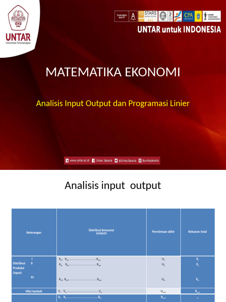 13 Input Output Model Dan Programasi Linier | PDF | Metode & Bahan Ajar | Sains & Matematika