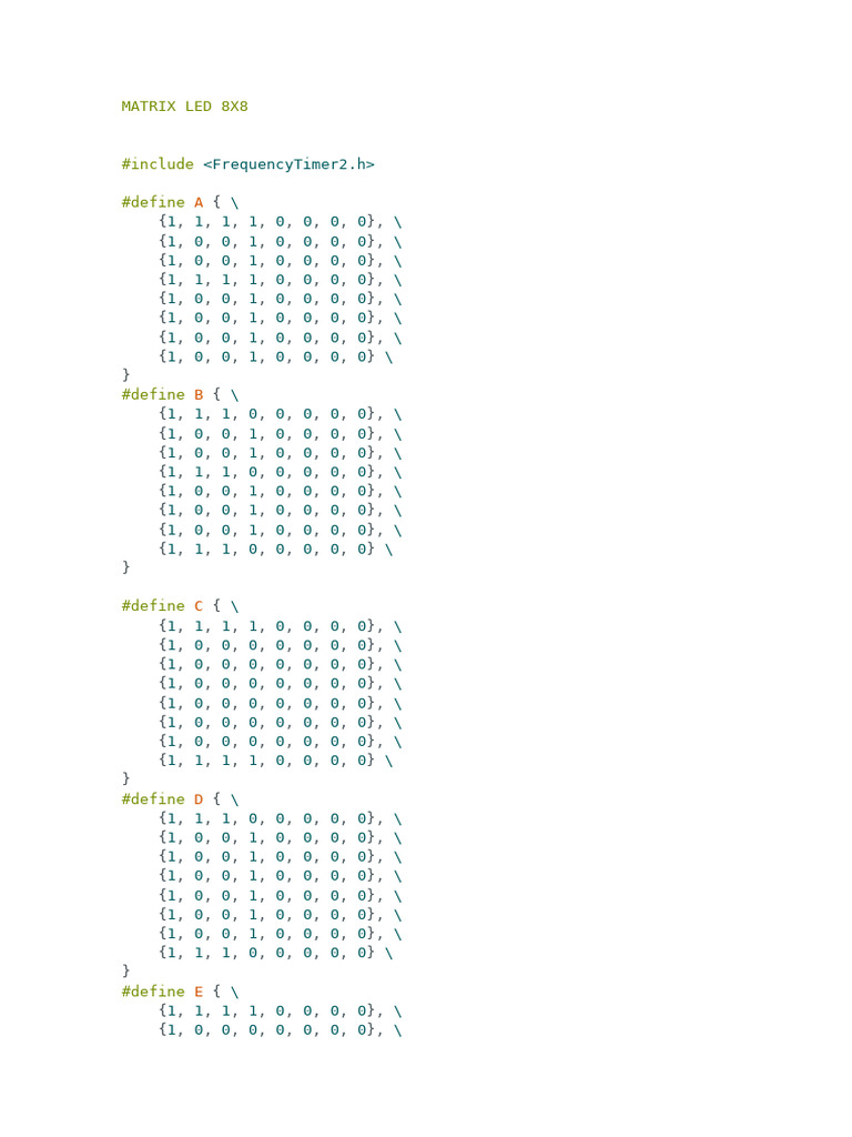 Matrix Led 8x8 | PDF | Computer Programming