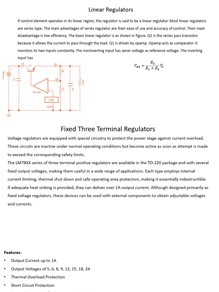 Fixed Three Terminal Regulators | PDF | Technology & Engineering