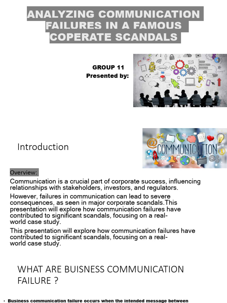 Analyzing Communication Failures in A Famous Coperate Scandals | PDF ...